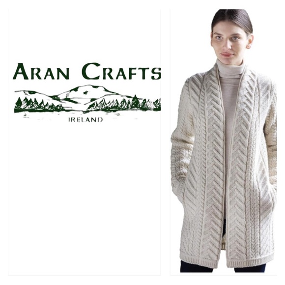 Aran Crafts | Sweaters | Aran Crafts Ireland Edge To Edge Coat Cardigan ...